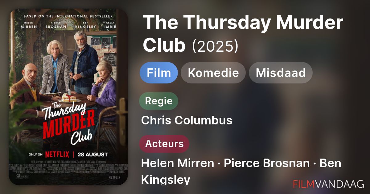 Alle acteurs in The Thursday Murder Club (film, 2025) - FilmVandaag.nl