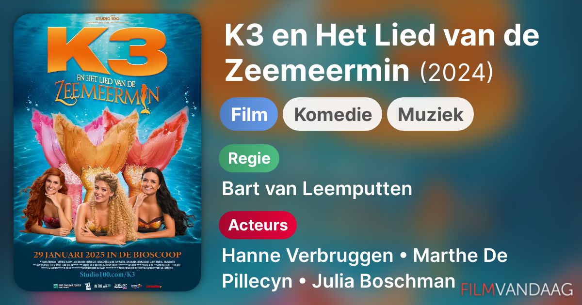 K3 en Het Lied van de Zeemeermin (film, 2024) - FilmVandaag.nl