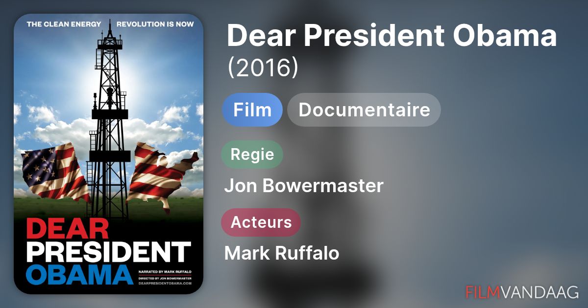 Alle acteurs in Dear President Obama (film, 2016) - FilmVandaag.nl