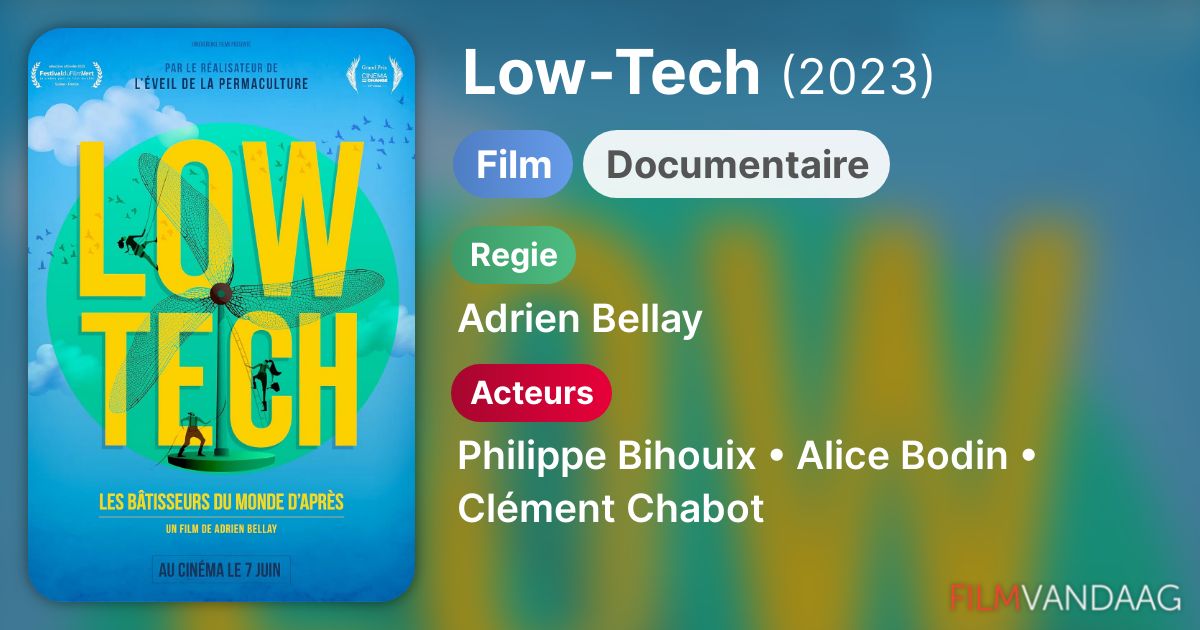 Alle acteurs in Low-Tech (film, 2023) - FilmVandaag.nl