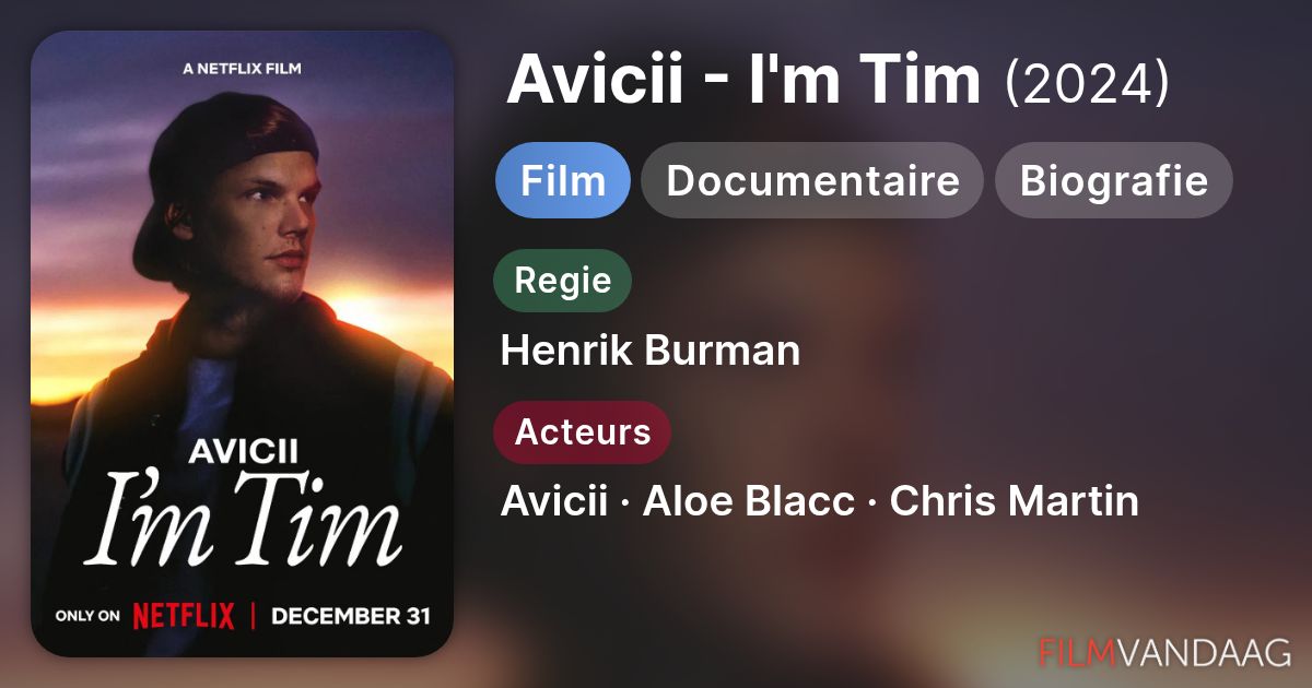 Avicii - I'm Tim (film, 2024) - FilmVandaag.nl