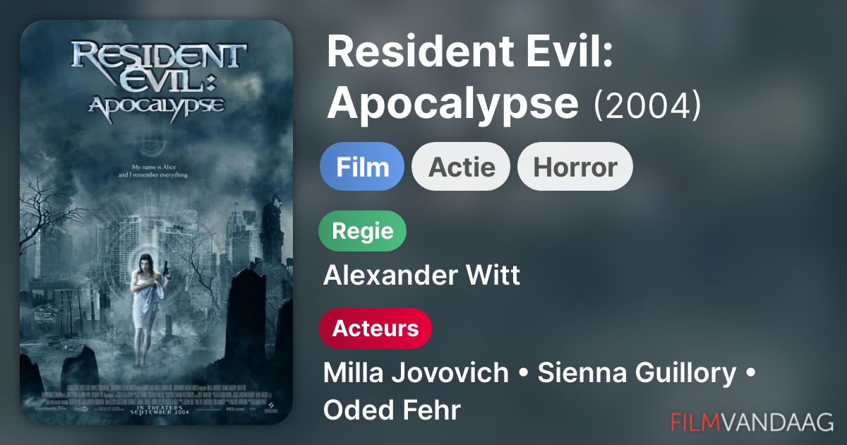 Resident Evil: Apocalypse (film, 2004) - FilmVandaag.nl