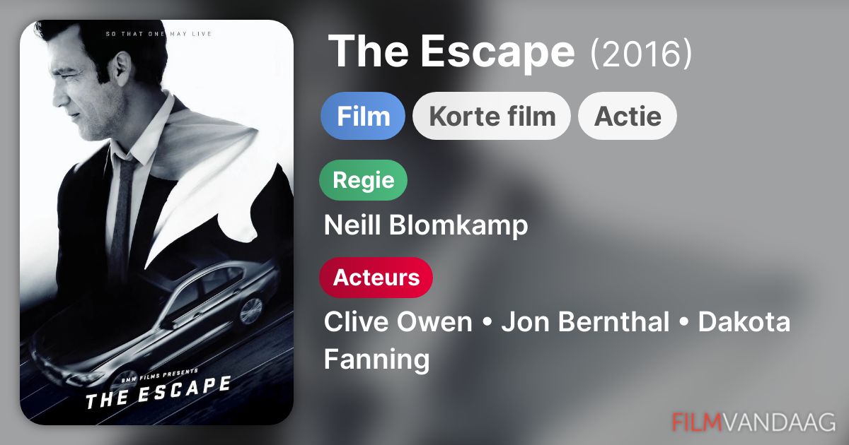 The Escape (film, 2016) - FilmVandaag.nl