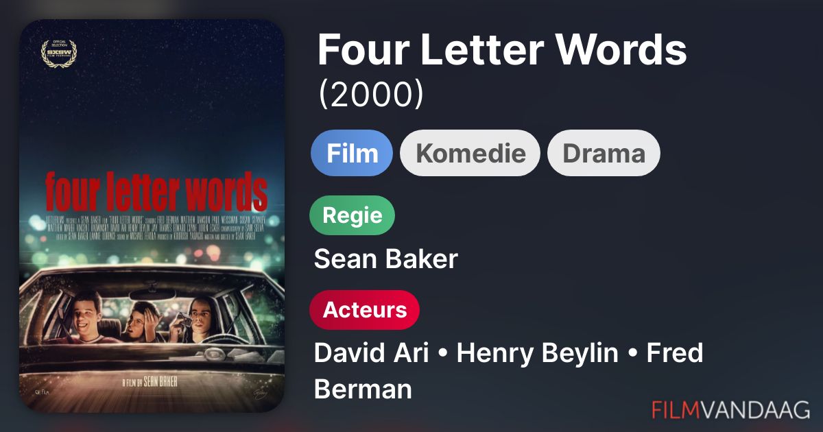 Four Letter Words (film, 2000) - FilmVandaag.nl