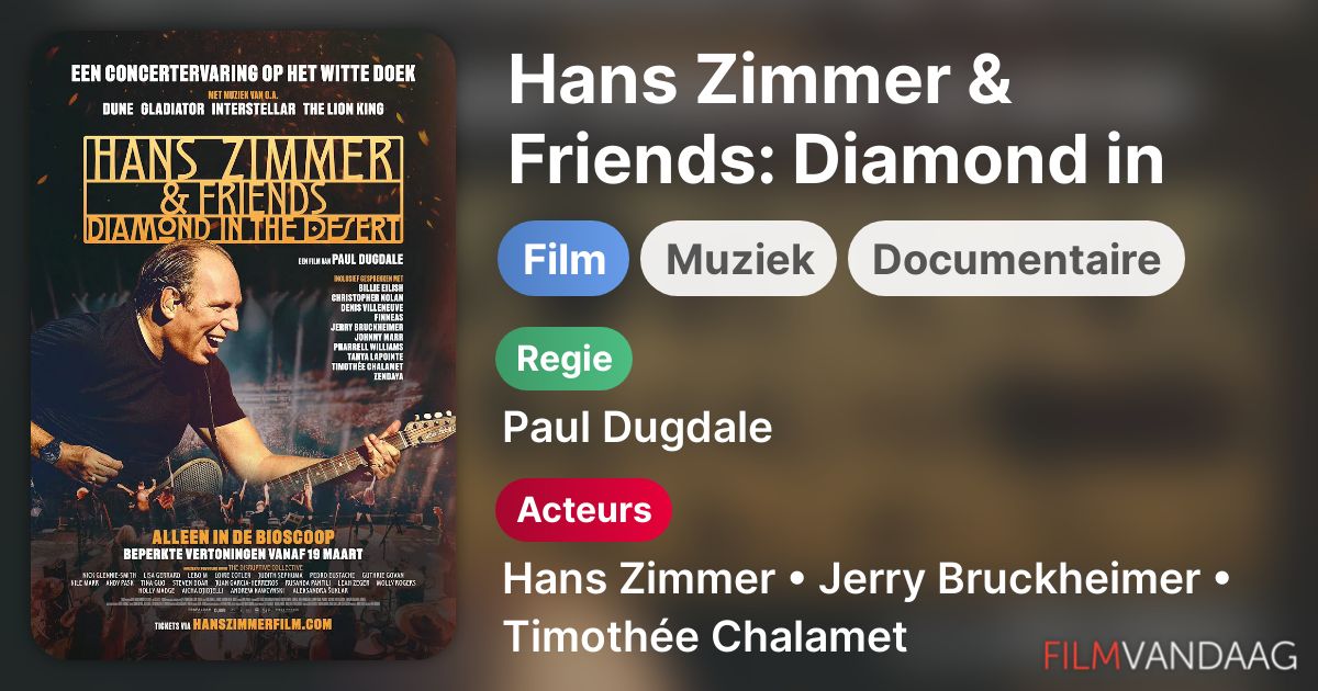 Hans Zimmer & Friends: Diamond in the Desert (film, 2025) - FilmVandaag.nl