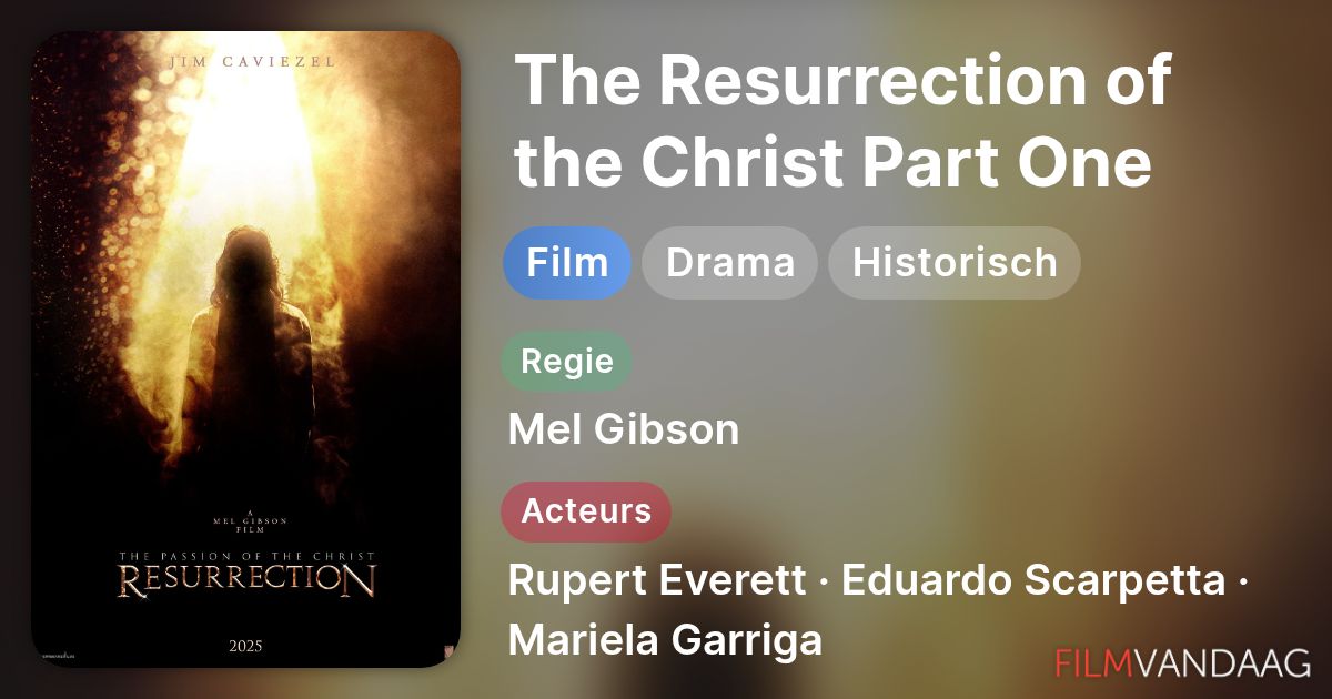 The Resurrection of the Christ Part One (film, 2027) - FilmVandaag.nl