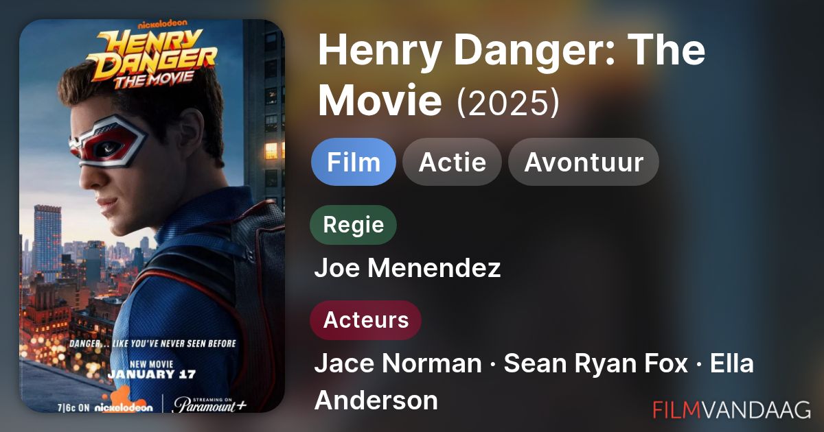 Alle acteurs in Henry Danger: The Movie (film, 2025) - FilmVandaag.nl