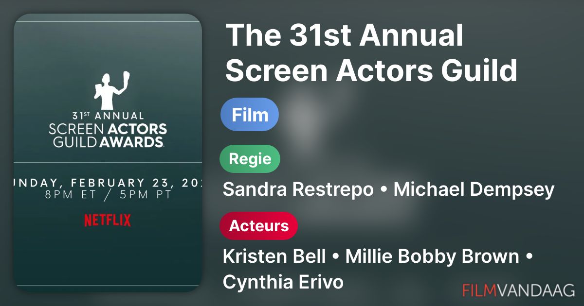 The 31st Annual Screen Actors Guild Awards (film, 2025) kopen op dvd of ...