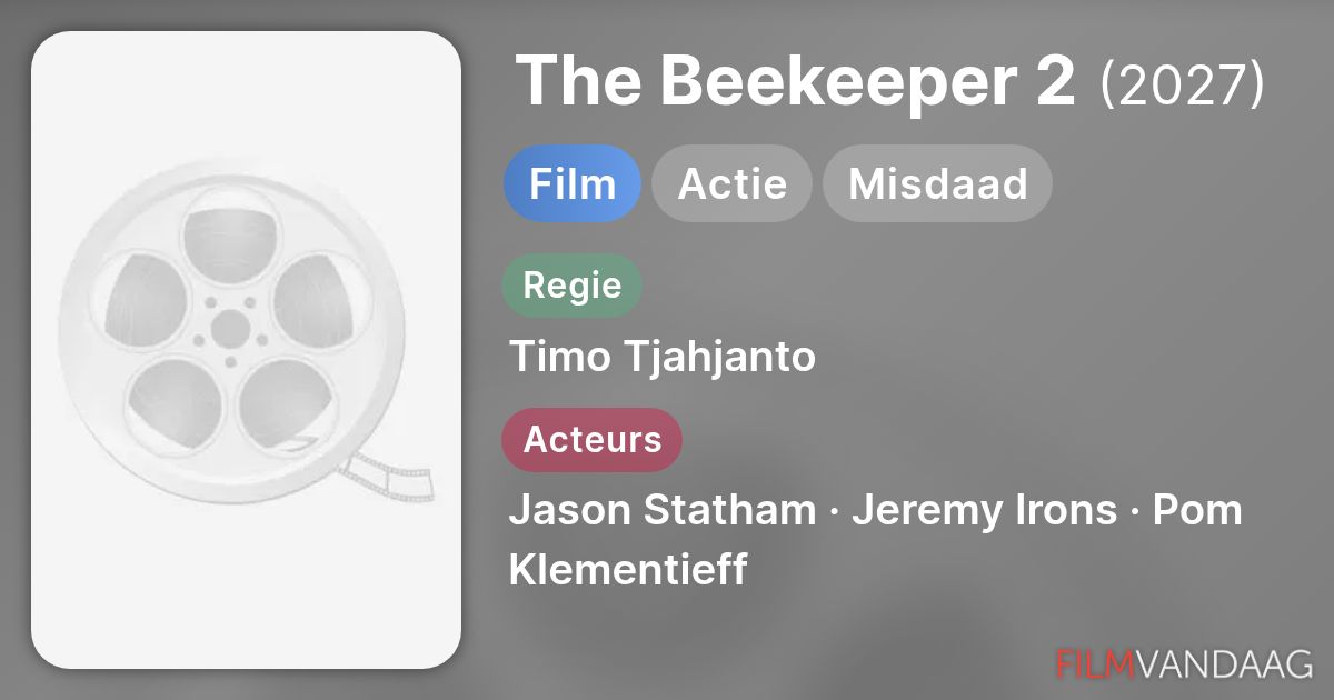 The Beekeeper 2 (film, 2027) - FilmVandaag.nl
