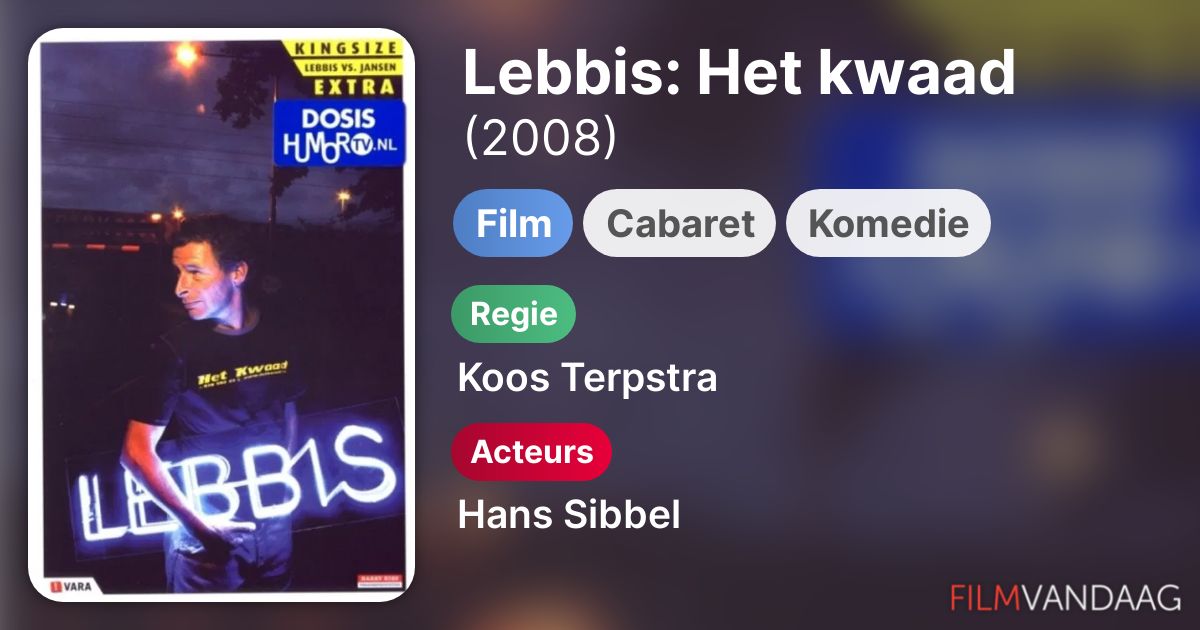 Alle acteurs in Lebbis: Het kwaad (film, 2008) - FilmVandaag.nl