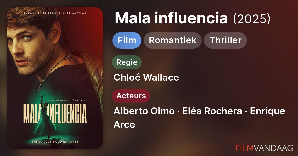 Alle acteurs in Mala influencia (film, 2025) - FilmVandaag.nl