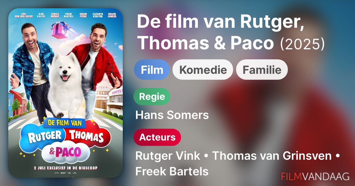De film van Rutger, Thomas & Paco in de Bioscoop (Alle Bioscooptijden ...
