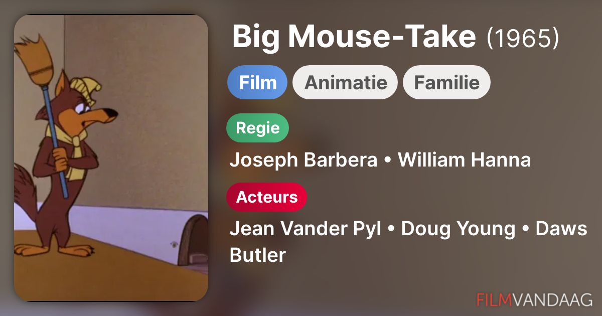 Alle acteurs in Big Mouse-Take (film, 1965) - FilmVandaag.nl