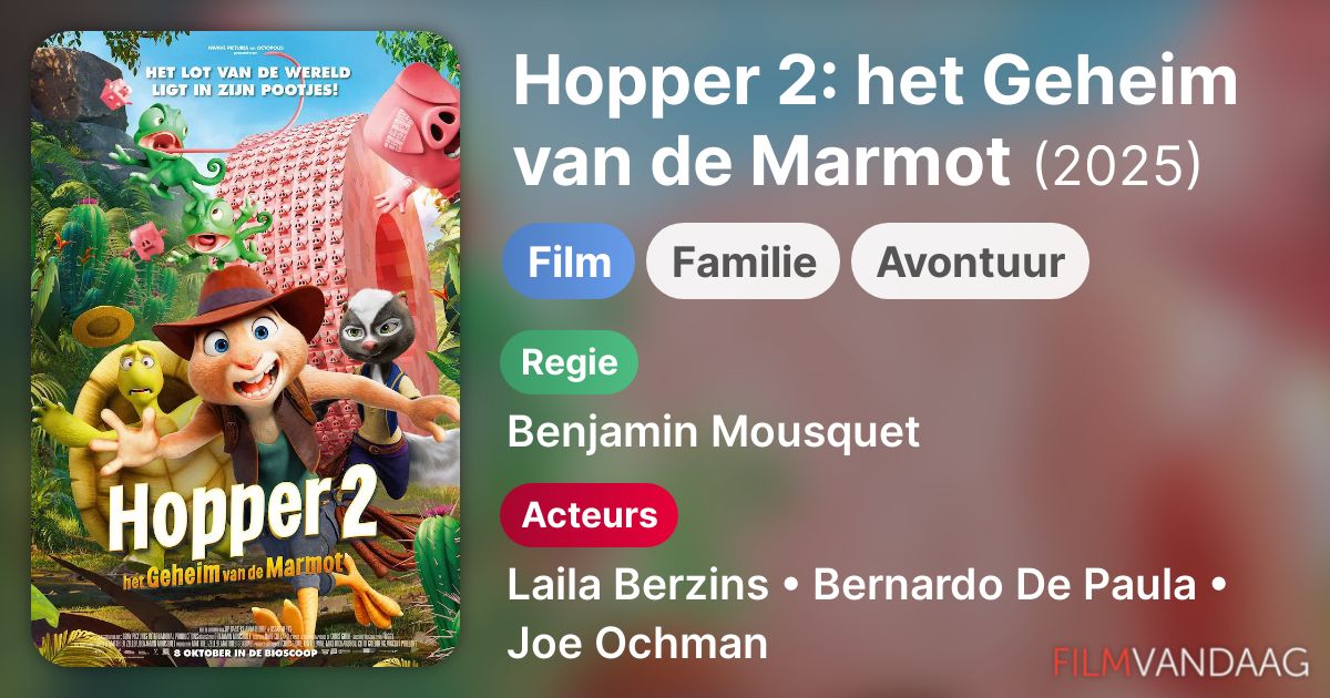 Hopper 2: het Geheim van de Marmot (film, 2025) Nu Online Kijken - FilmVandaag.nl