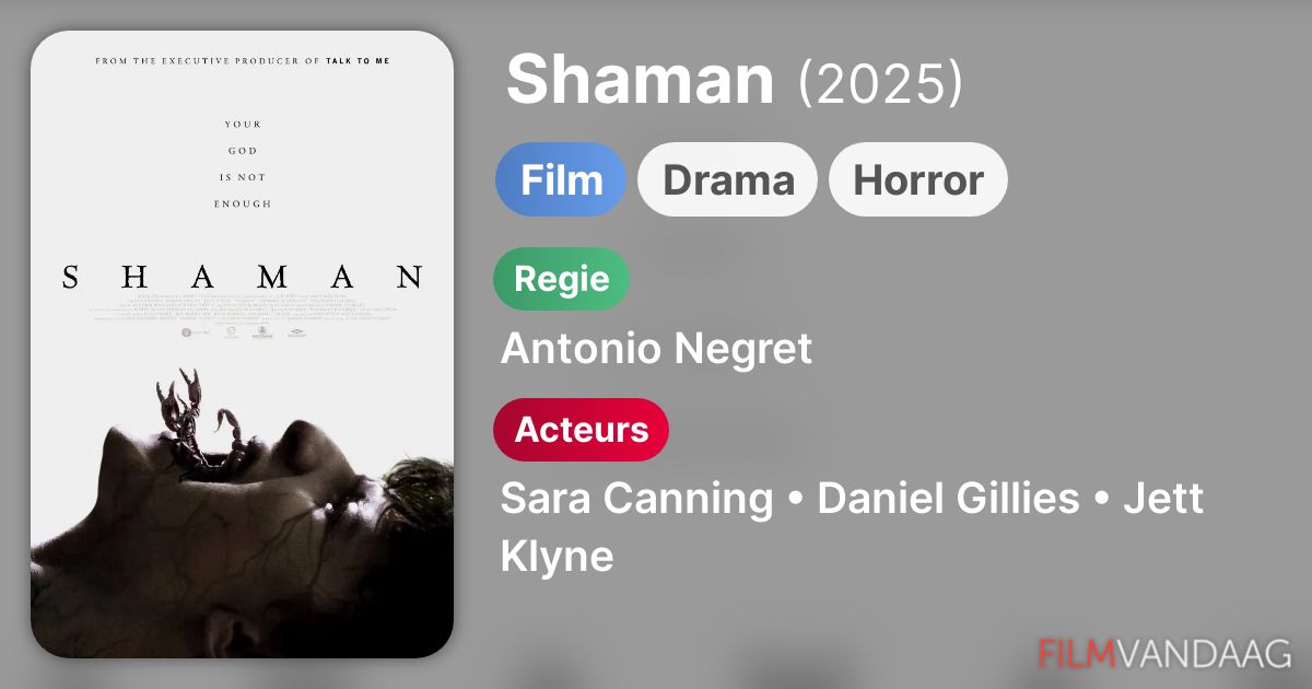 Alle acteurs in Shaman (film, 2025) - FilmVandaag.nl