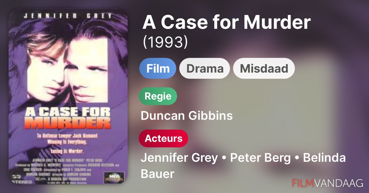 A Case for Murder (film, 1993) - FilmVandaag.nl