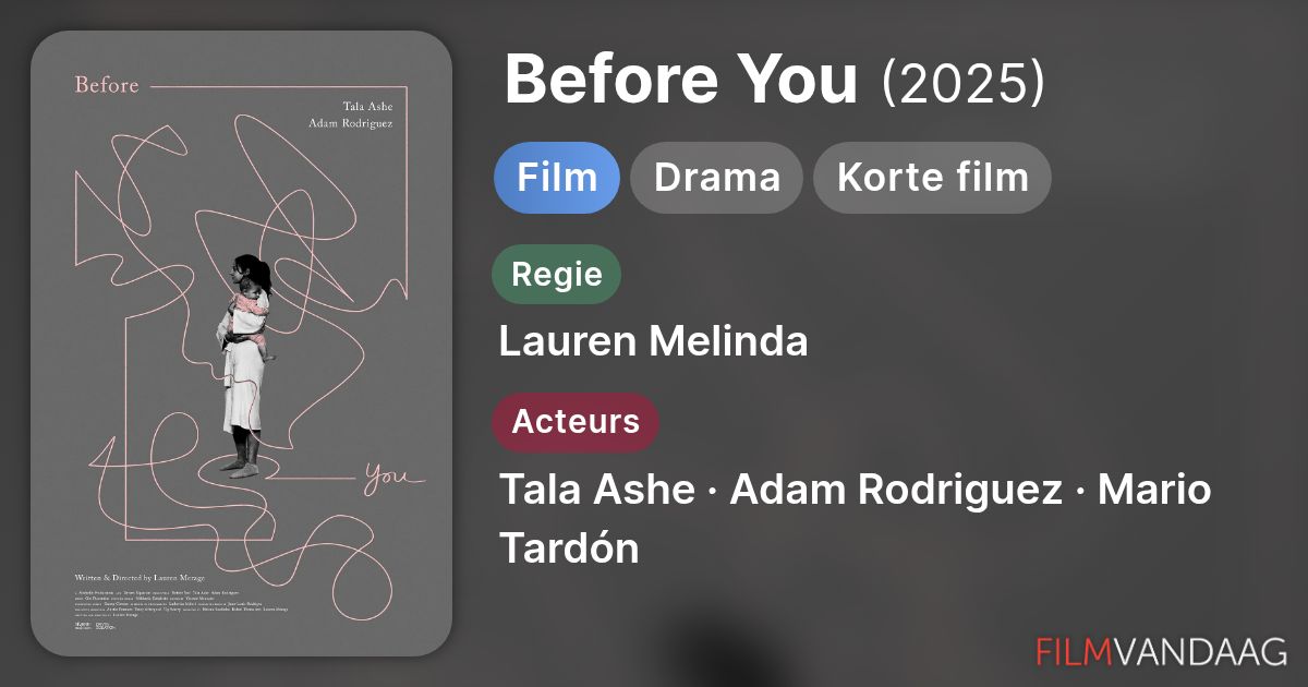 Alle acteurs in Before You (film, 2025) - FilmVandaag.nl