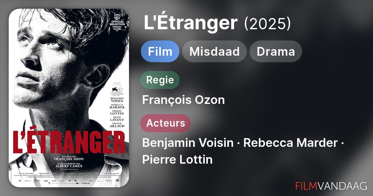L'Étranger (film, 2025) - FilmVandaag.nl