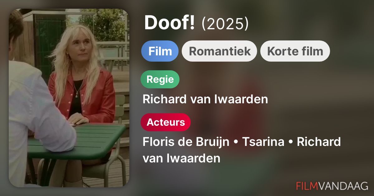 Alle acteurs in Doof! (film, 2025) - FilmVandaag.nl