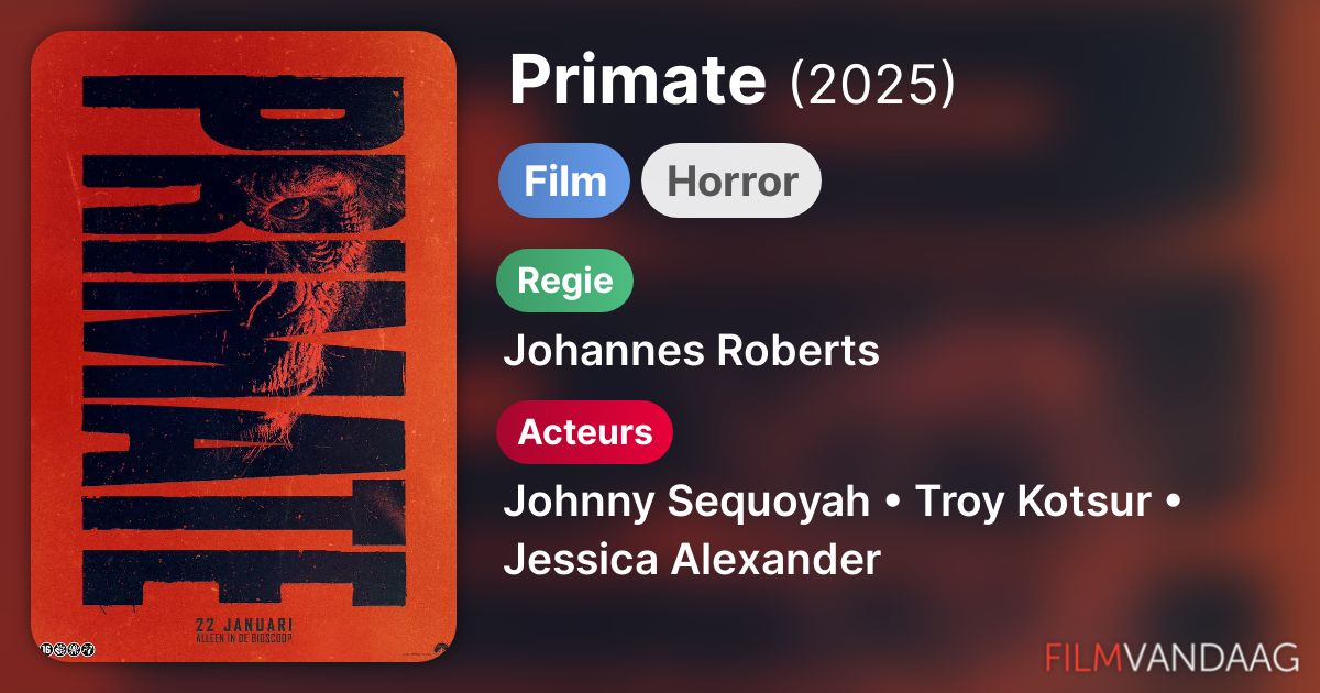 Primate (film, 2025) Nu Online Kijken - FilmVandaag.nl