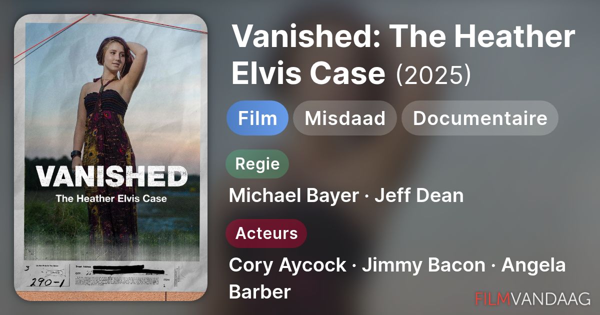 Vanished: The Heather Elvis Case (film, 2025) kopen op dvd of blu-ray ...