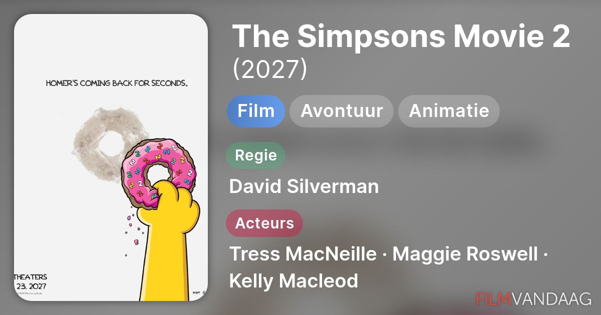 The Simpsons Movie 2 (film, 2027) kopen op dvd of blu-ray - FilmVandaag.nl