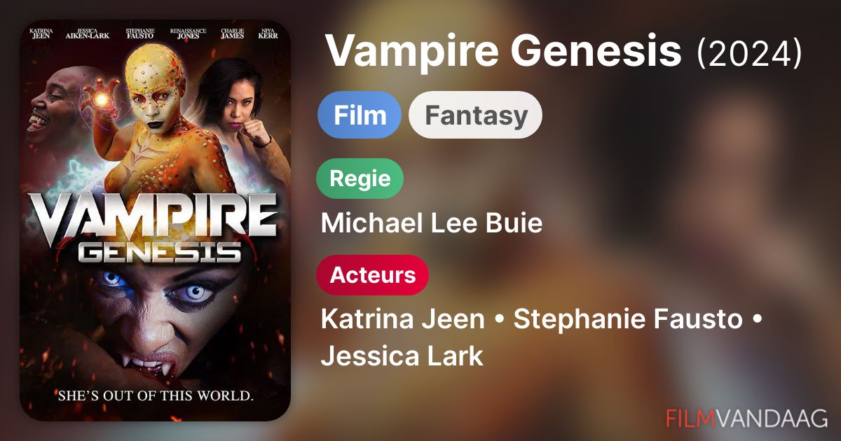 Alle acteurs in Vampire Genesis (film, 2024) - FilmVandaag.nl