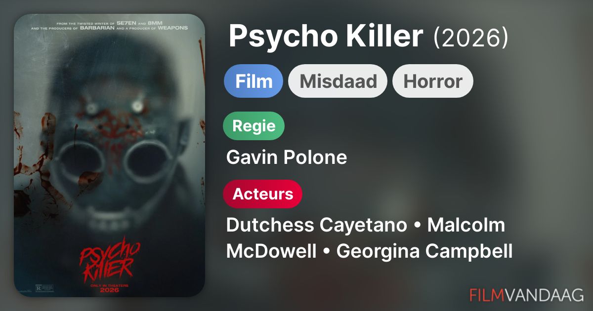 Psycho Killer (film, 2026) - FilmVandaag.nl