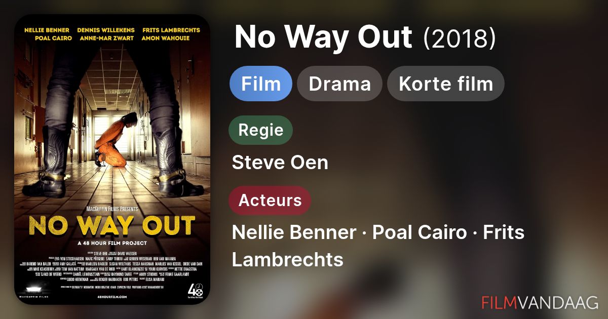 Alle acteurs in No Way Out (film, 2018) - FilmVandaag.nl