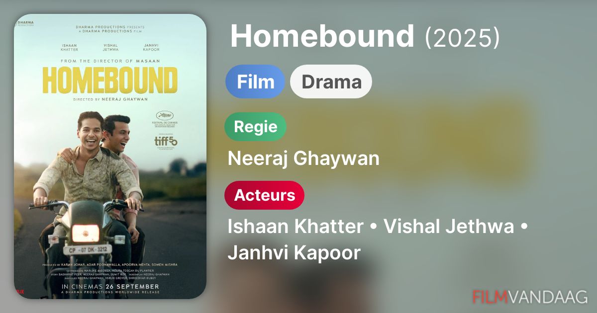 Homebound (film, 2025) kopen op dvd of blu-ray - FilmVandaag.nl