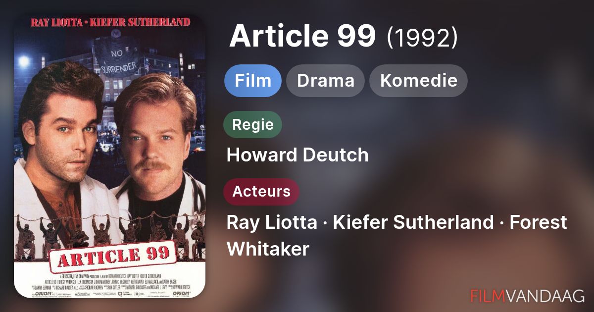 Article 99 (film, 1992) - FilmVandaag.nl