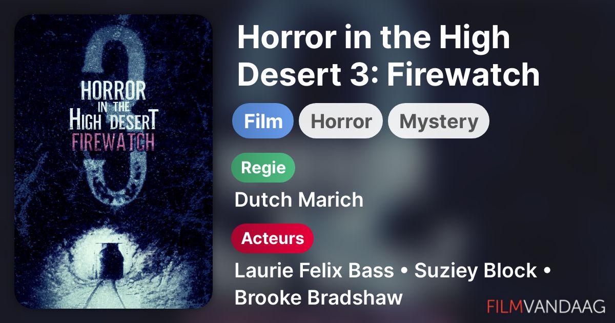Horror in the High Desert 3: Firewatch (film, 2024) kopen op dvd of blu ...