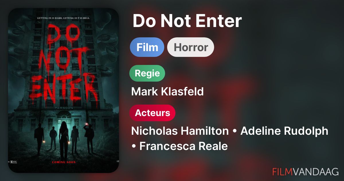 Do Not Enter (film) kopen op dvd of blu-ray - FilmVandaag.nl