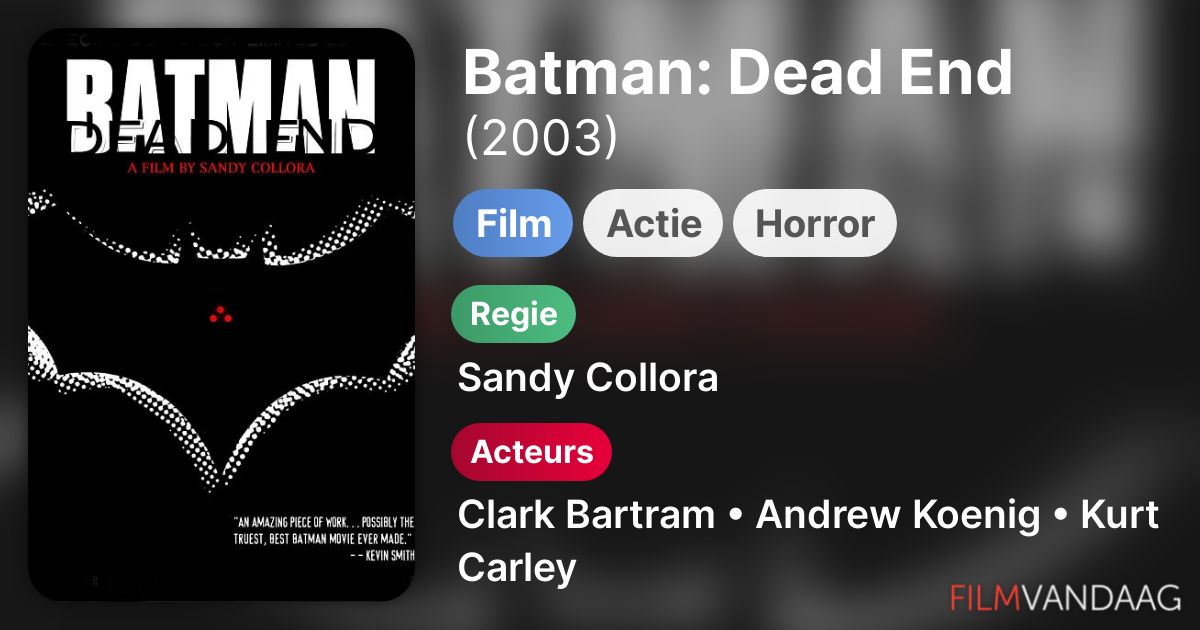 Alle acteurs in Batman: Dead End (film, 2003) - FilmVandaag.nl