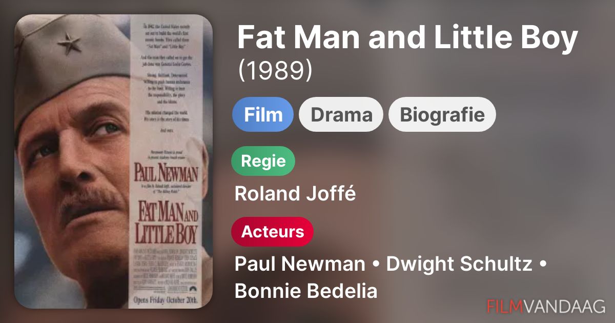 Fat Man and Little Boy (film, 1989) - FilmVandaag.nl