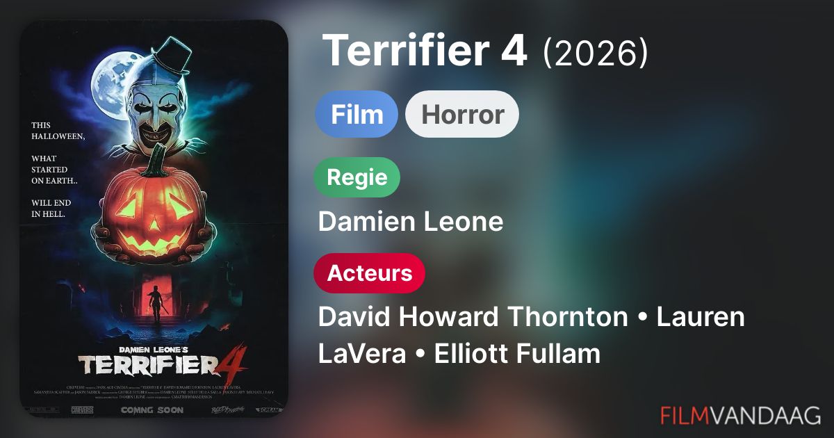 Terrifier 4 (film, 2026) - FilmVandaag.nl