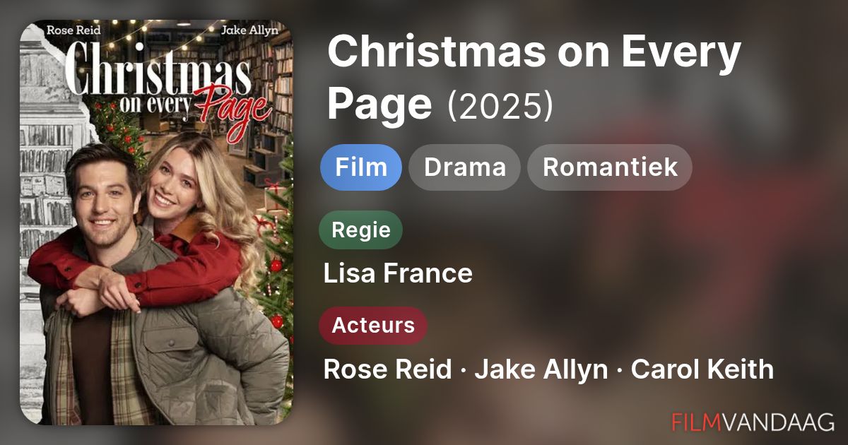 Alle acteurs in Christmas on Every Page (film, 2025) - FilmVandaag.nl