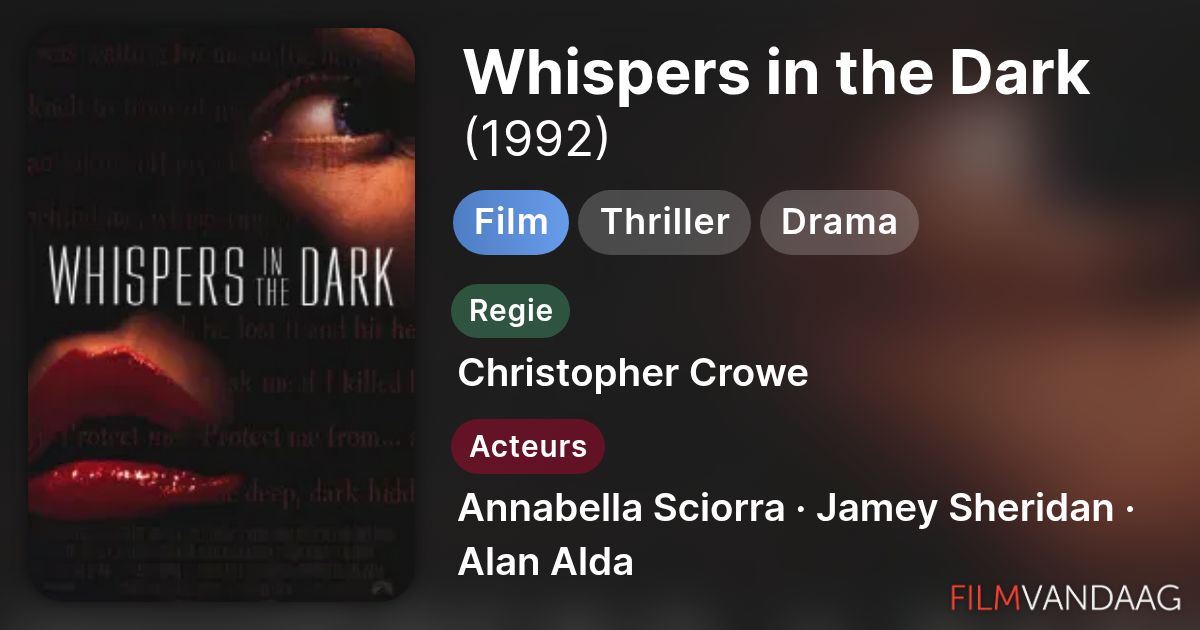 Whispers in the Dark (film, 1992) - FilmVandaag.nl