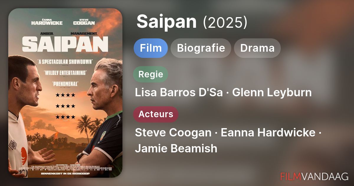 Alle acteurs in Saipan (film, 2025) - FilmVandaag.nl