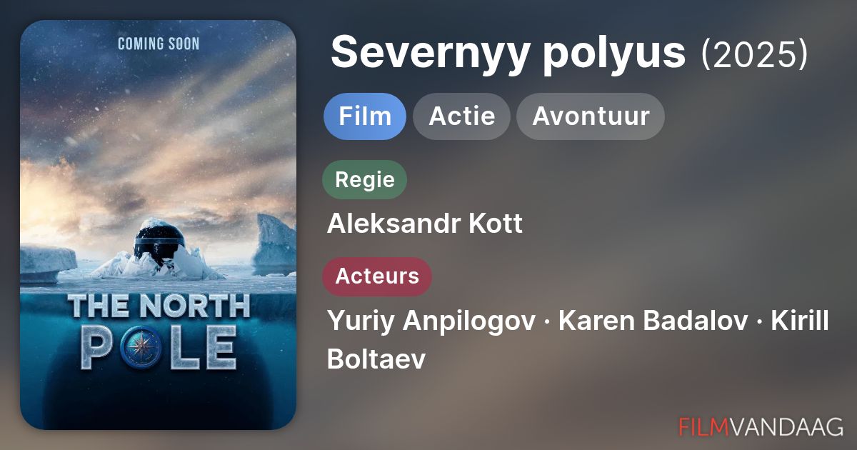 Alle acteurs in Severnyy polyus (film, 2025) - FilmVandaag.nl