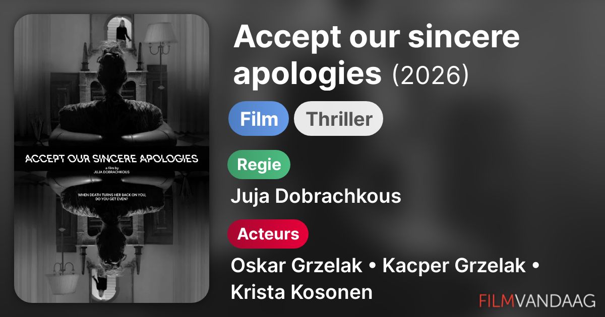 Accept our sincere apologies (film, 2026) kopen op dvd of blu-ray ...