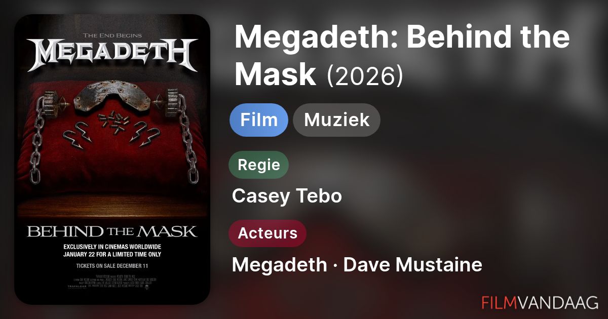 Megadeth: Behind the Mask (film, 2026) - FilmVandaag.nl