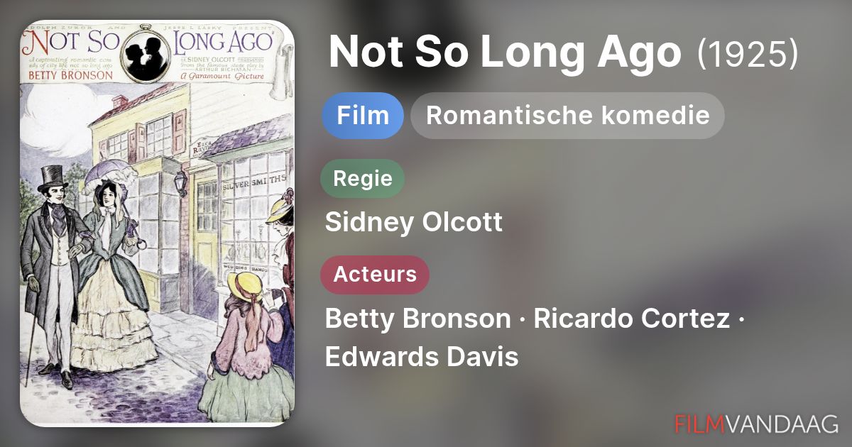 Not So Long Ago (film, 1925) - FilmVandaag.nl