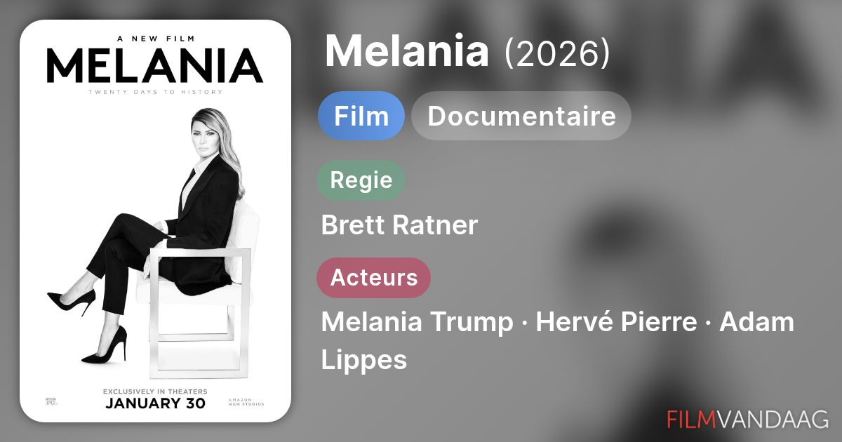 Melania (film, 2026) kopen op dvd of blu-ray - FilmVandaag.nl