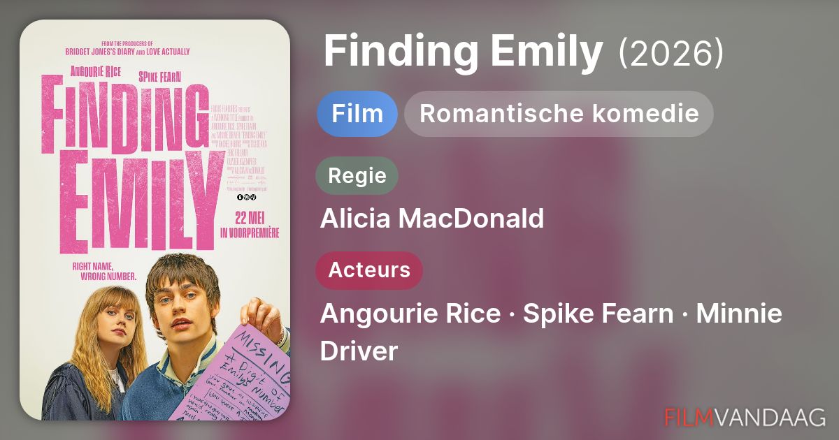 Finding Emily (film, 2026) - FilmVandaag.nl