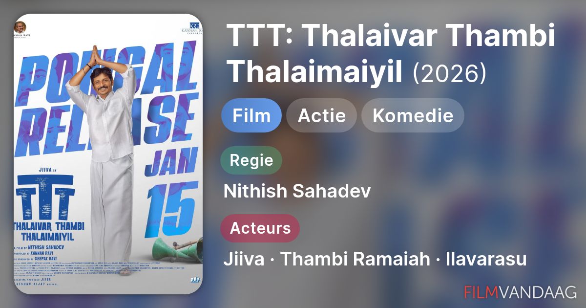 Alle acteurs in TTT: Thalaivar Thambi Thalaimaiyil (film, 2026 ...