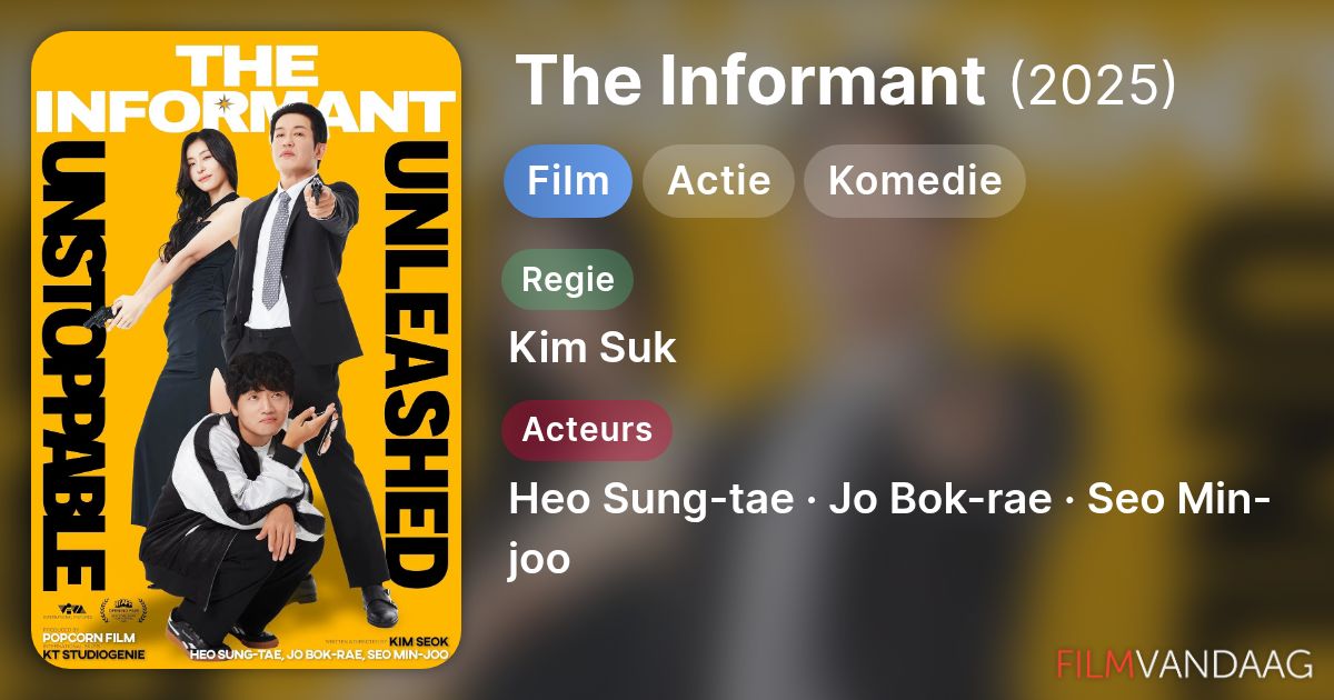 Alle acteurs in The Informant (film, 2025) - FilmVandaag.nl