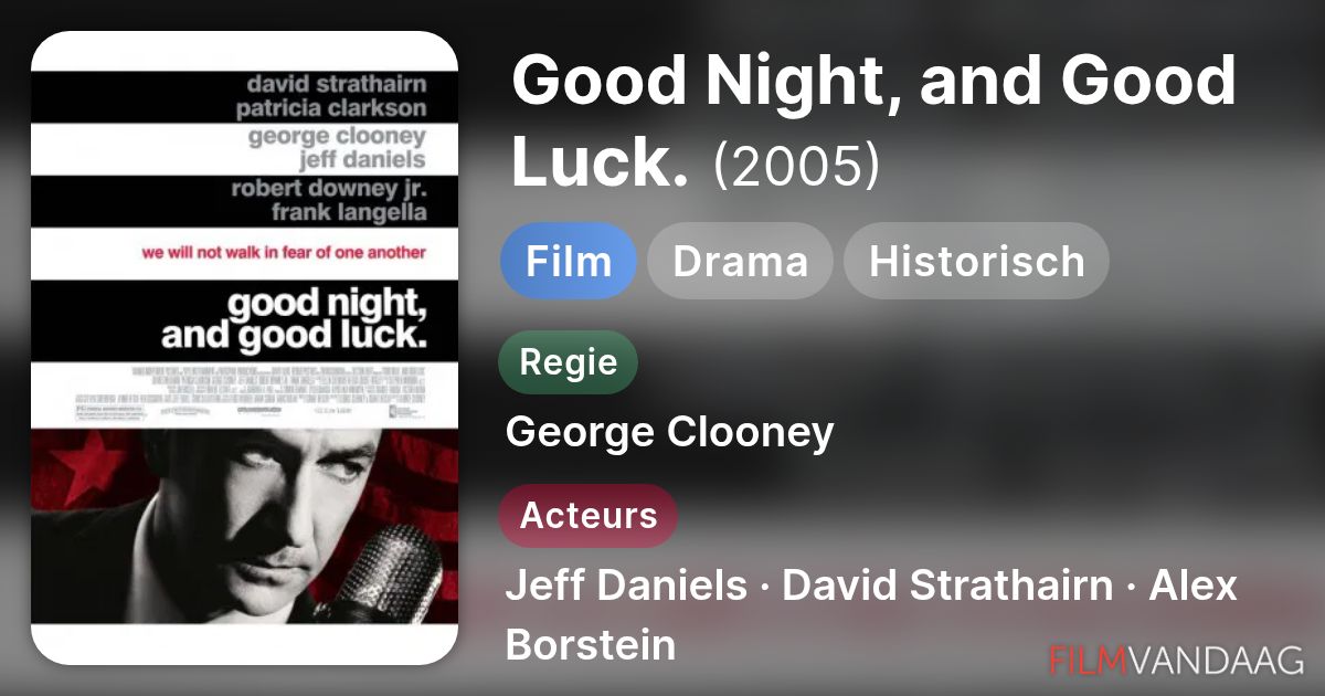 Good Night, and Good Luck. (film, 2005) - FilmVandaag.nl