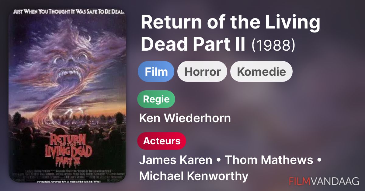 Return of the Living Dead Part II (film, 1988) - FilmVandaag.nl