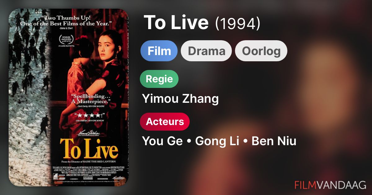 To Live (film, 1994) - FilmVandaag.nl